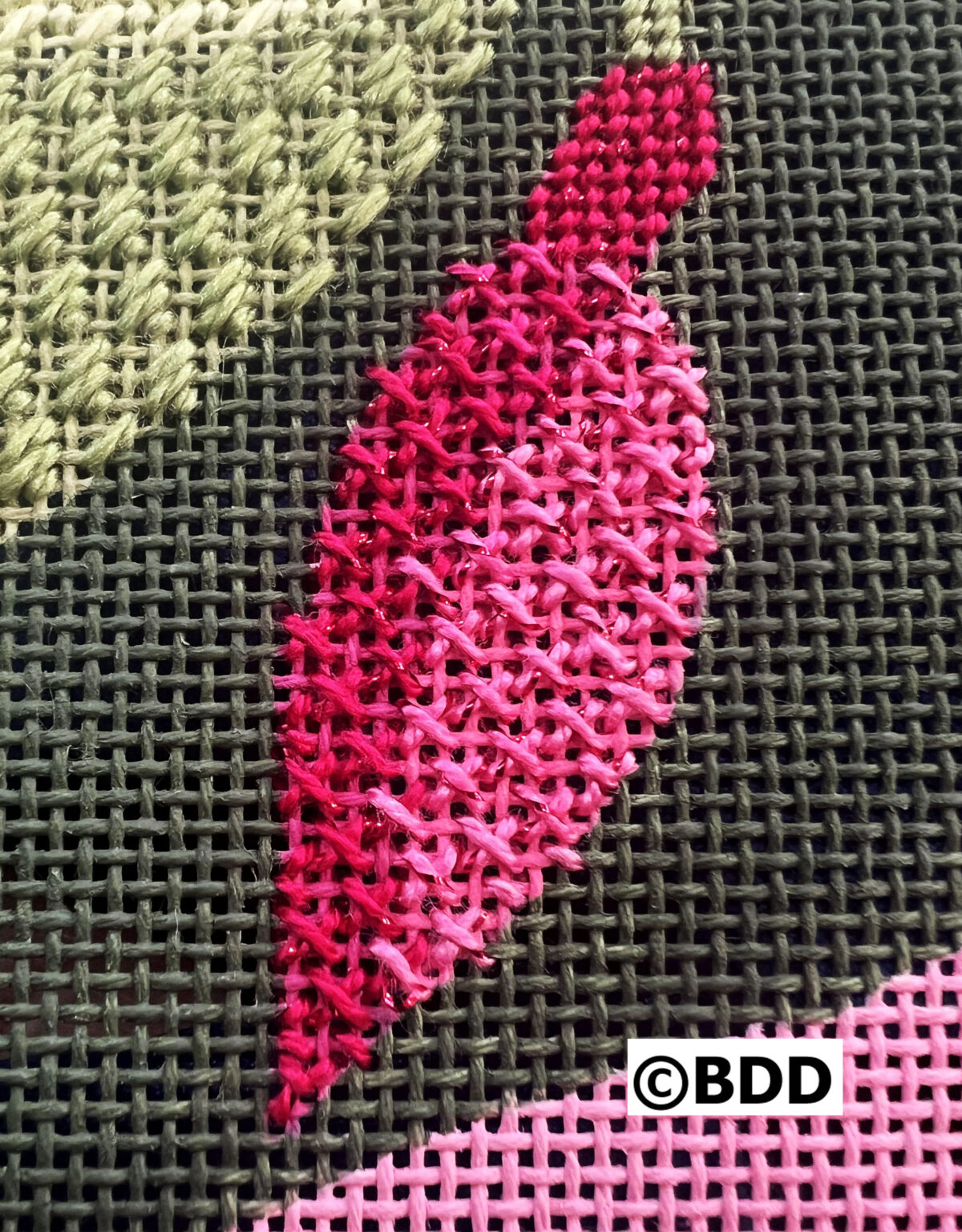 Woodland Fuschia Canvas, Thread Kit, Stitchguide - Blue Dogwood Designs